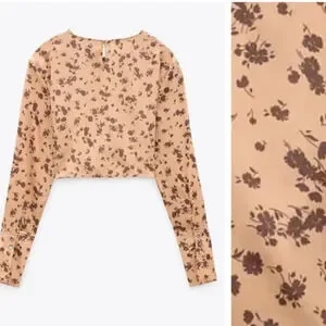Zara | Skirts | Zara Flower Printskirt And Cropped Top Set | Poshmark